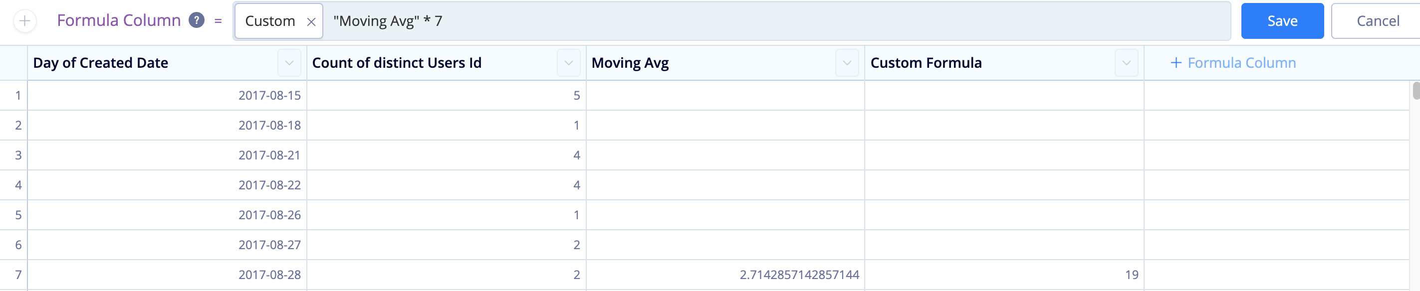 Calculate A Rolling Sum In Visual SQL Chartio Documentation