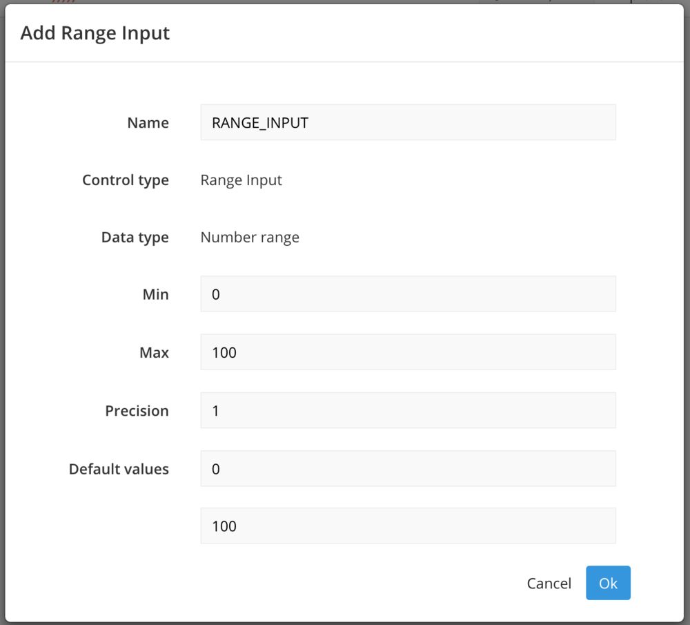 Range Input Chartio Documentation
